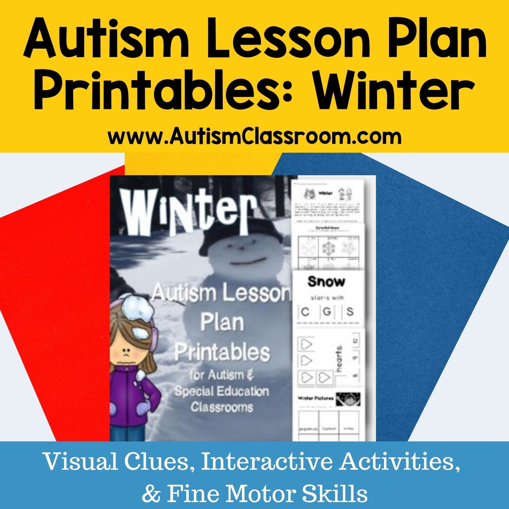 Autism/SPED Language Lesson Plan Printables / Worksheets (Winter Theme ...