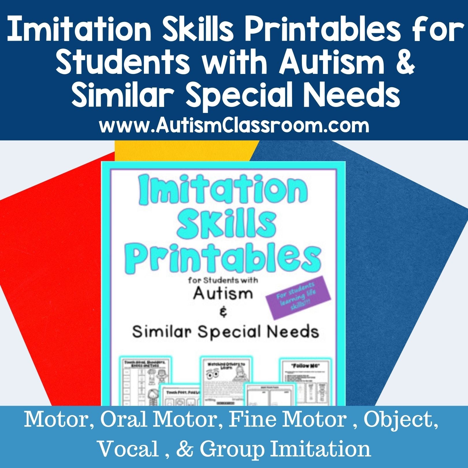 Imitation Skills Printables for Students with Autism & Similar Special ...