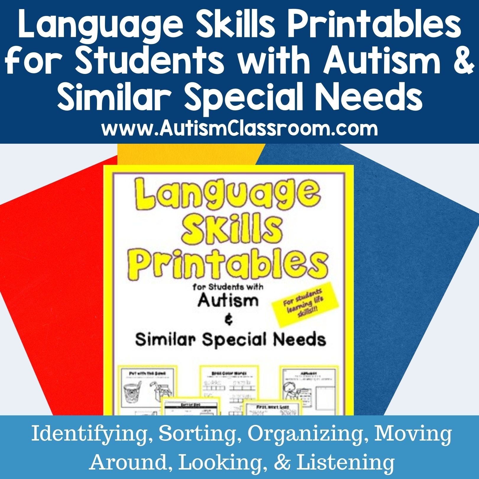 Language Skills Printables for Students with Autism & Similar Special ...